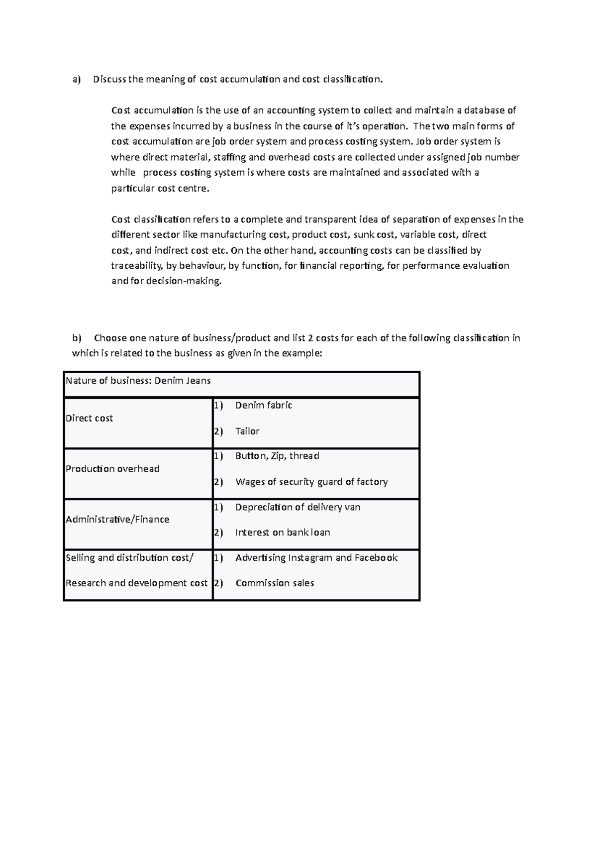 Blended Learning Week 2 - a) Discuss the meaning of cost accumulaion ...