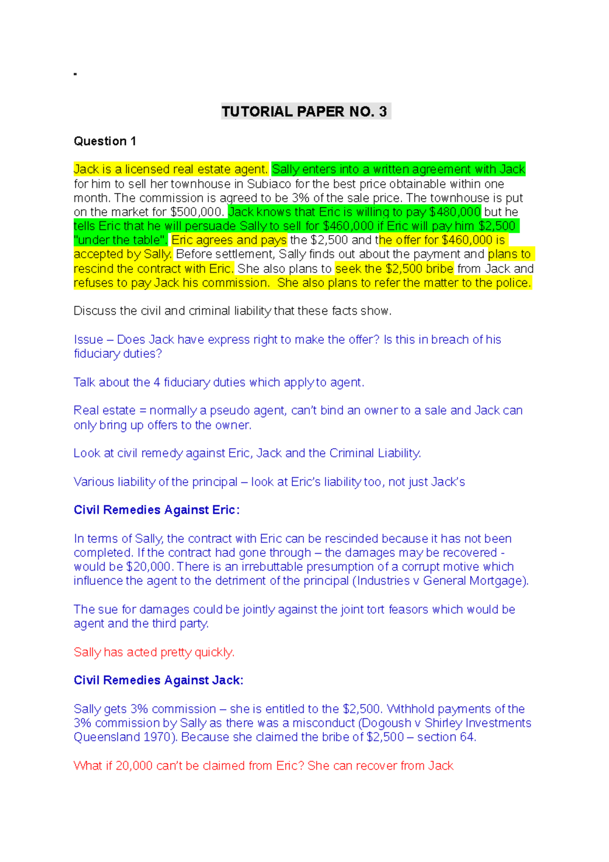 Tutorial Paper 3 - Week 3 - partnerships - TUTORIAL PAPER NO. 3 ...