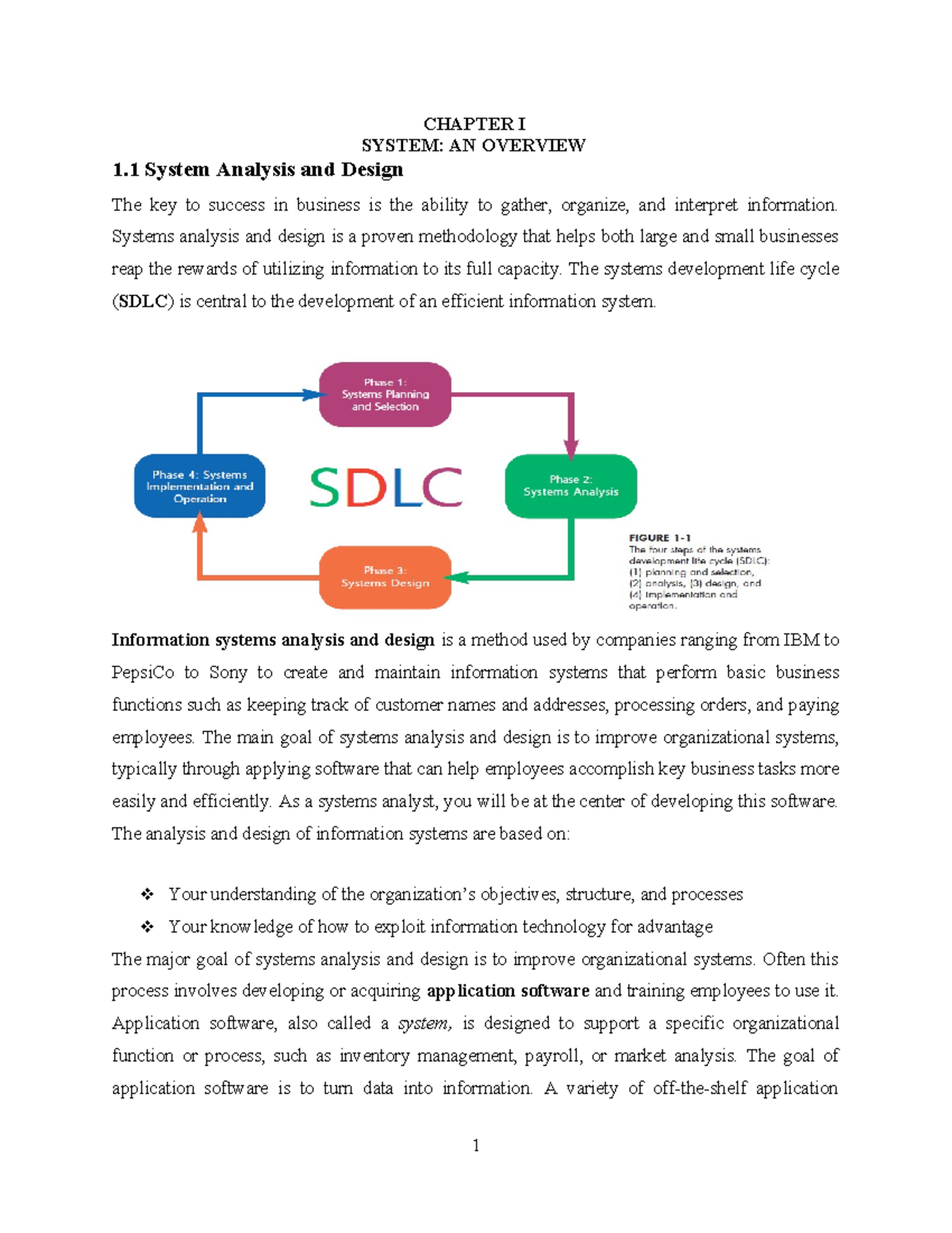 SAD Chapter 1 - System Analysis and Design - CHAPTER I SYSTEM: AN OVERVIEW 1 System Analysis and ...