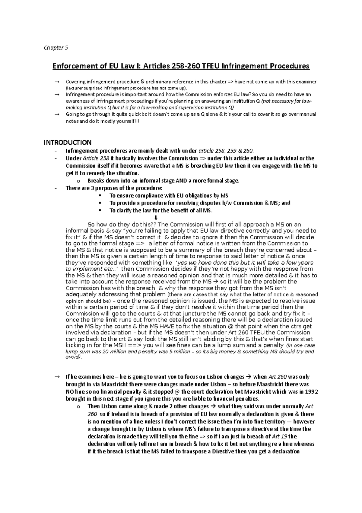 Infringement Procedure - Infringement procedure is important around how the Commission enforces ...