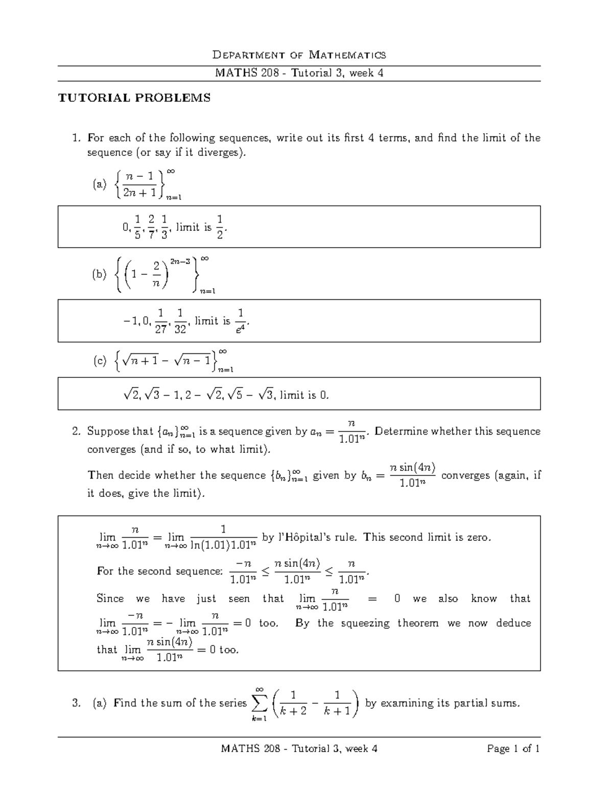 208 tut 3 sols - Tutorial questions and solutions for 2023 Sem 1 - Department of Mathematics ...