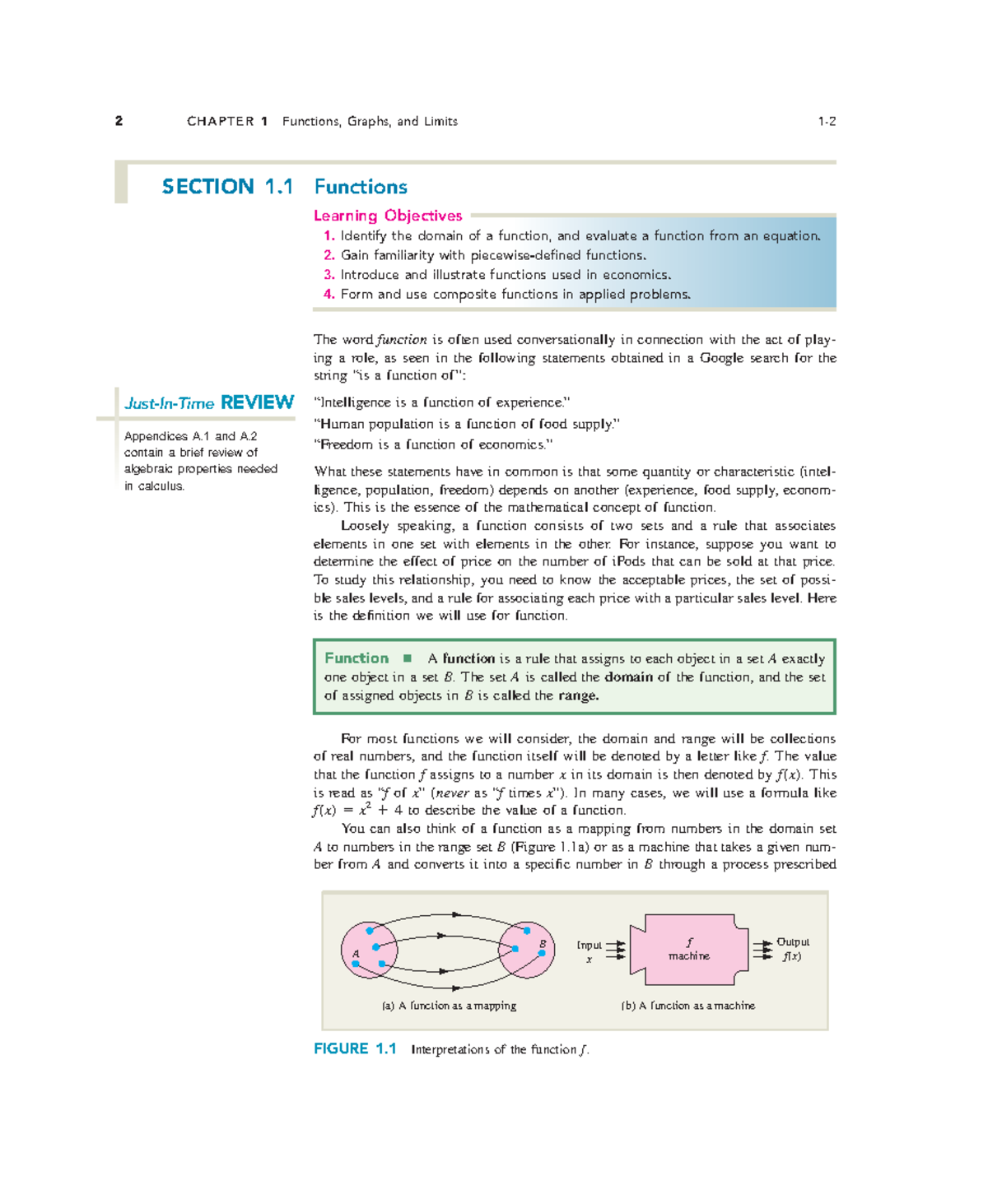 Split 5-15 - Lecture Notes - 2 CHAPTER 1 Functions, Graphs, and Limits ...
