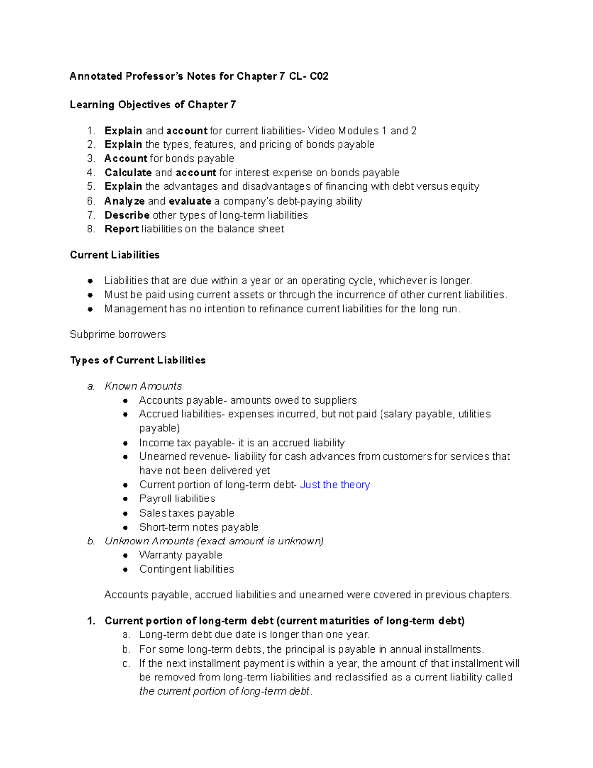 Annotated Professor’s Notes for Chapter 7 CL- C02 - Annotated Professor ...
