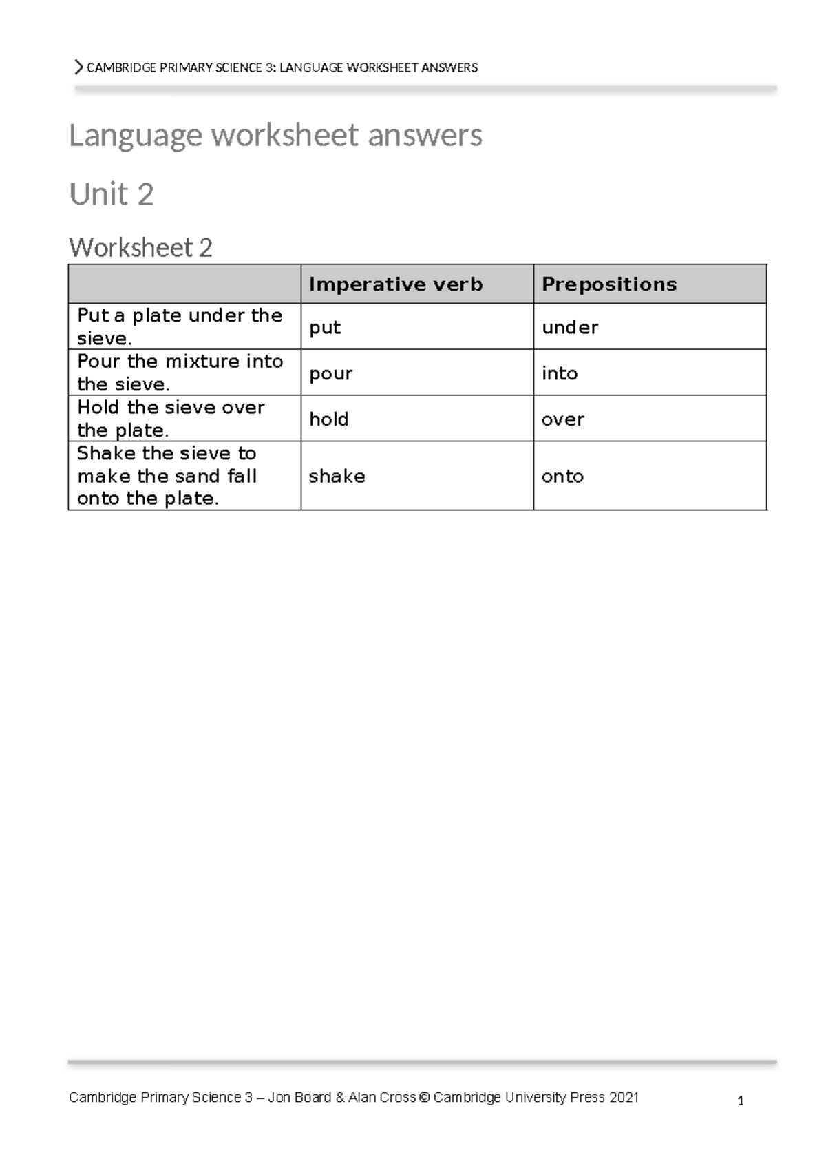 P Science 3 language worksheet answers - Language worksheet answers ...