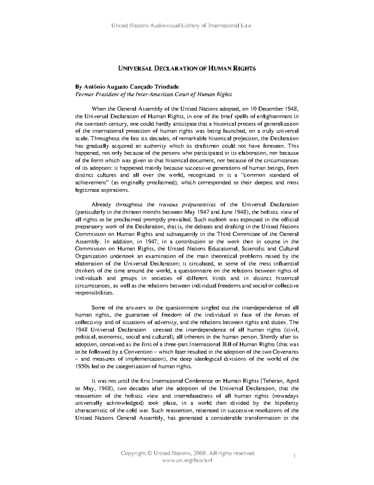 History of the United Nations Declaration of Human Rights - UNIVERSAL ...