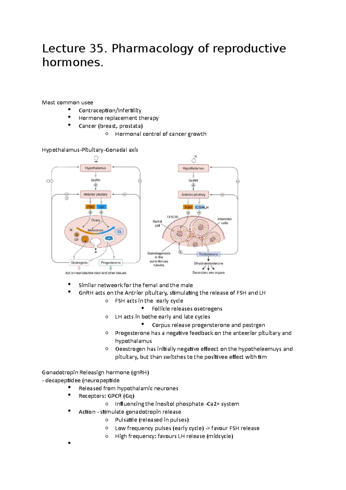 Lecture 35. Pharmacological control of fertility - Lecture 35 ...
