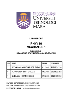 Measured value PHY110 - mechanis 1 - Measured value + uncertainty + unit = sesuatu measurement ...
