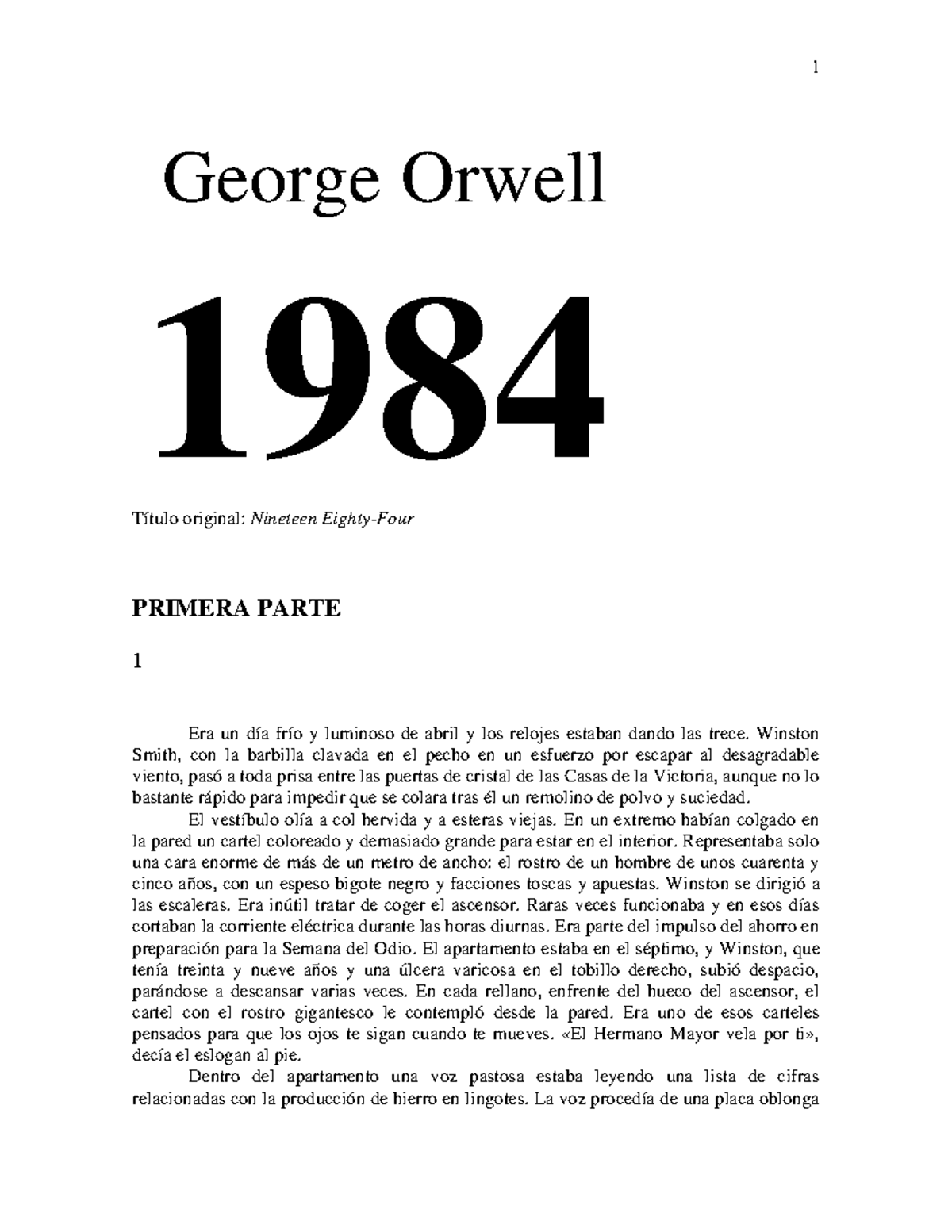 Orwell-1984 - George Orwell 1984 Título original: Nineteen Eighty-Four ...