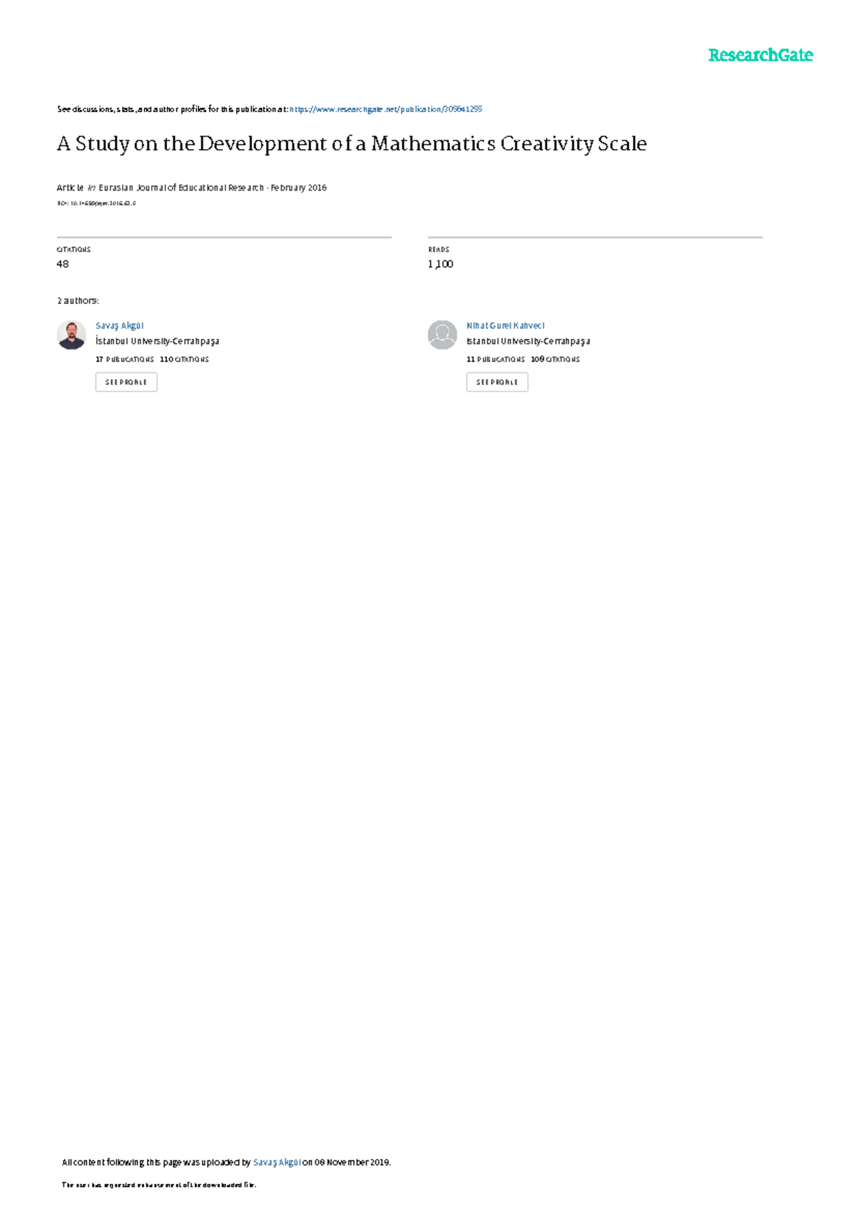 Developmentofa Mathematics - See discussions, stats, and author ...