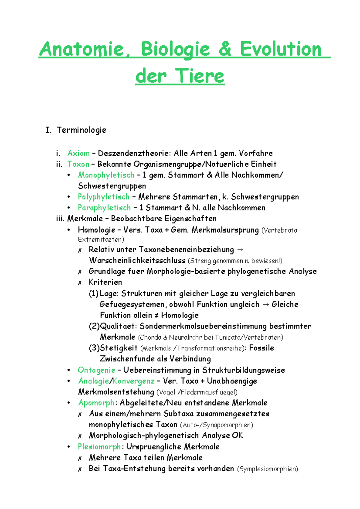 B-BIO7 So Se 2012 ABE Tiere - Anatomie, Biologie & Evolution der Tiere ...
