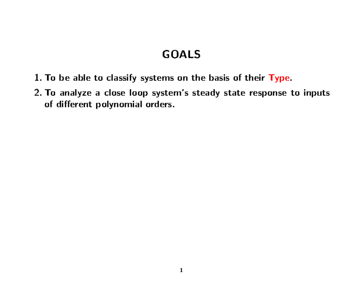 CMS System Type Lecture Notes 25 GOALS To Be Able To Classify