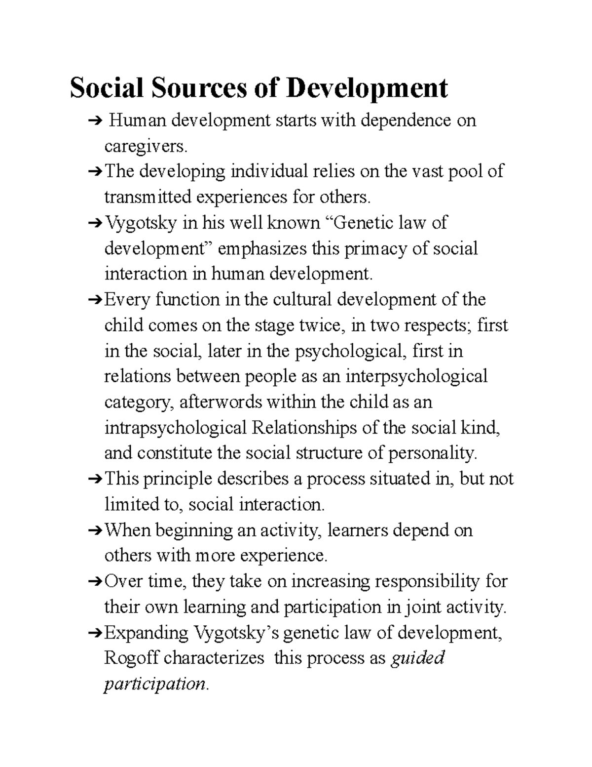 Social Sources of Development - Learning - Social Sources of ...