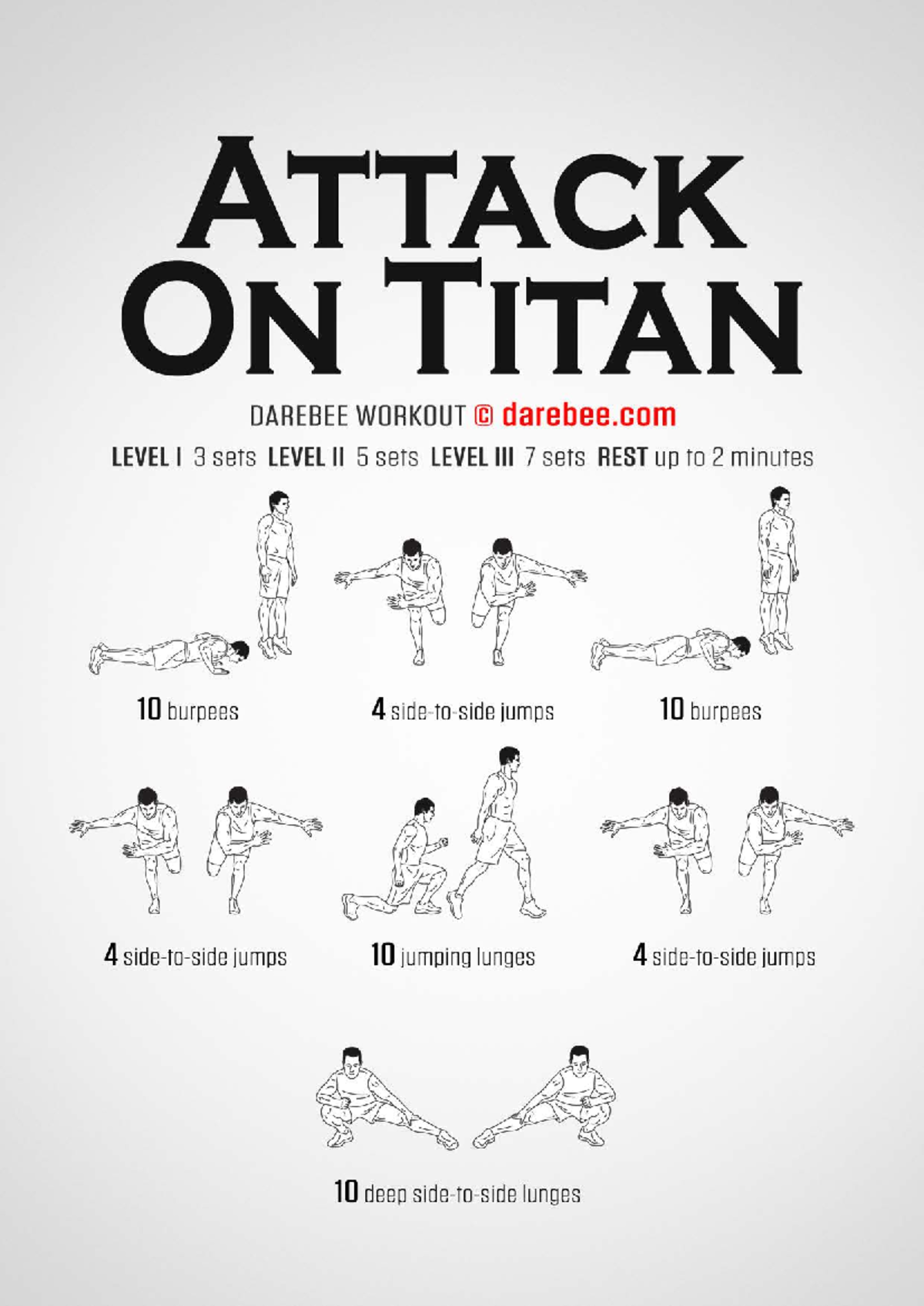 Attack on titan workout - Work out - ATTACK ON TITAN DAREBEE WORKOUT C darebee LEVEL I 3 sets ...