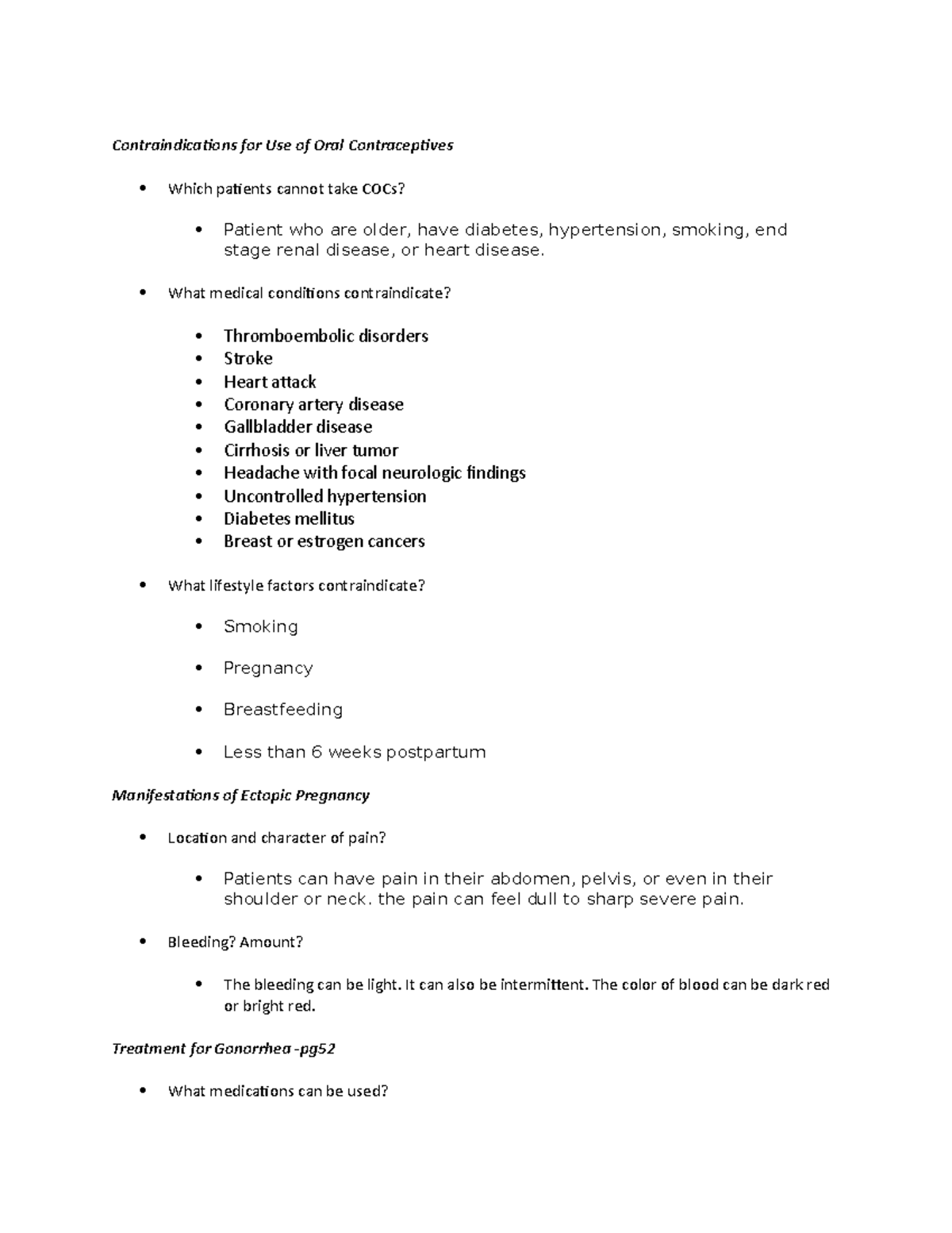 Maternal pre sim week 1 - pre sim assignment - Contraindications for ...