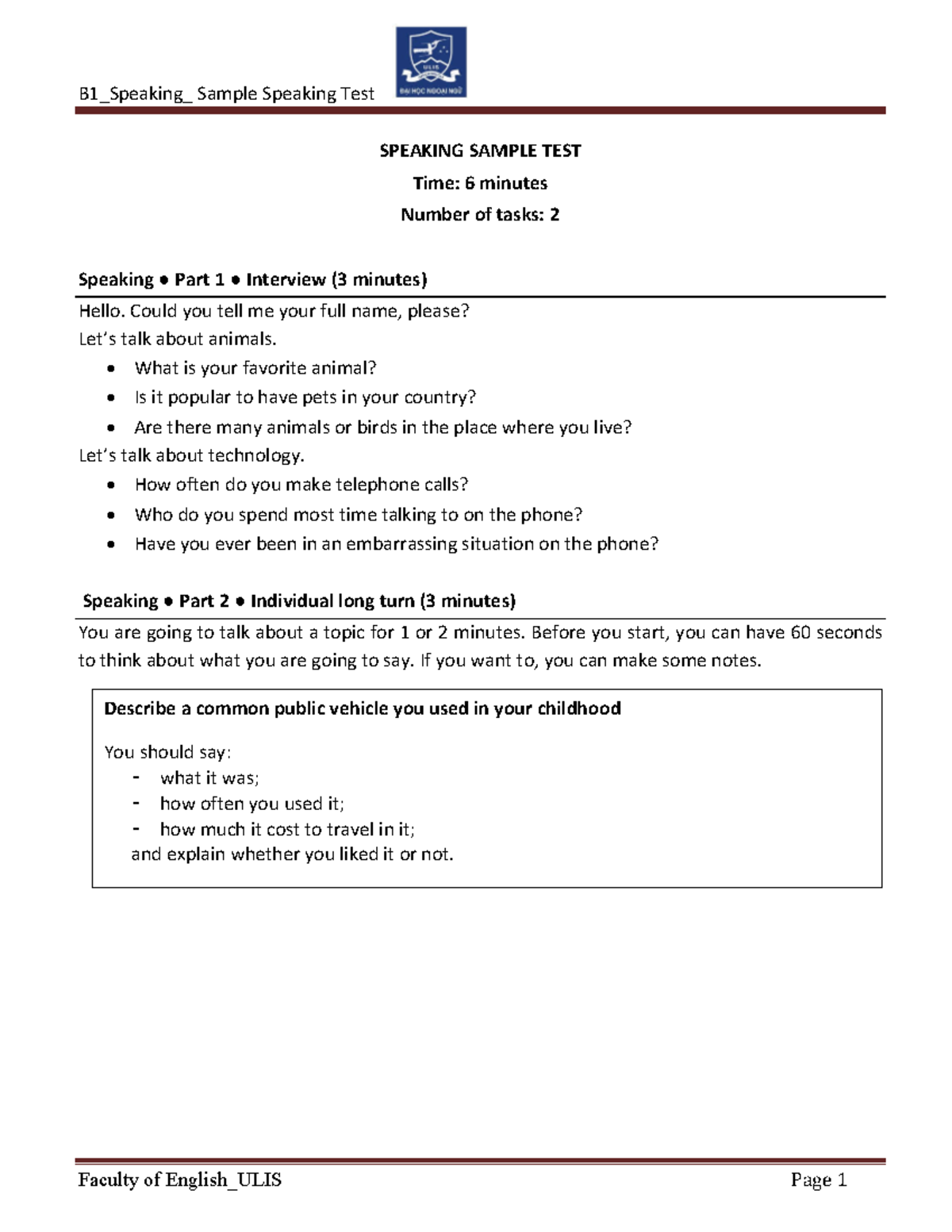 B1 Sample Speaking Test for Ss - B1_Speaking_ Sample Speaking Test ...