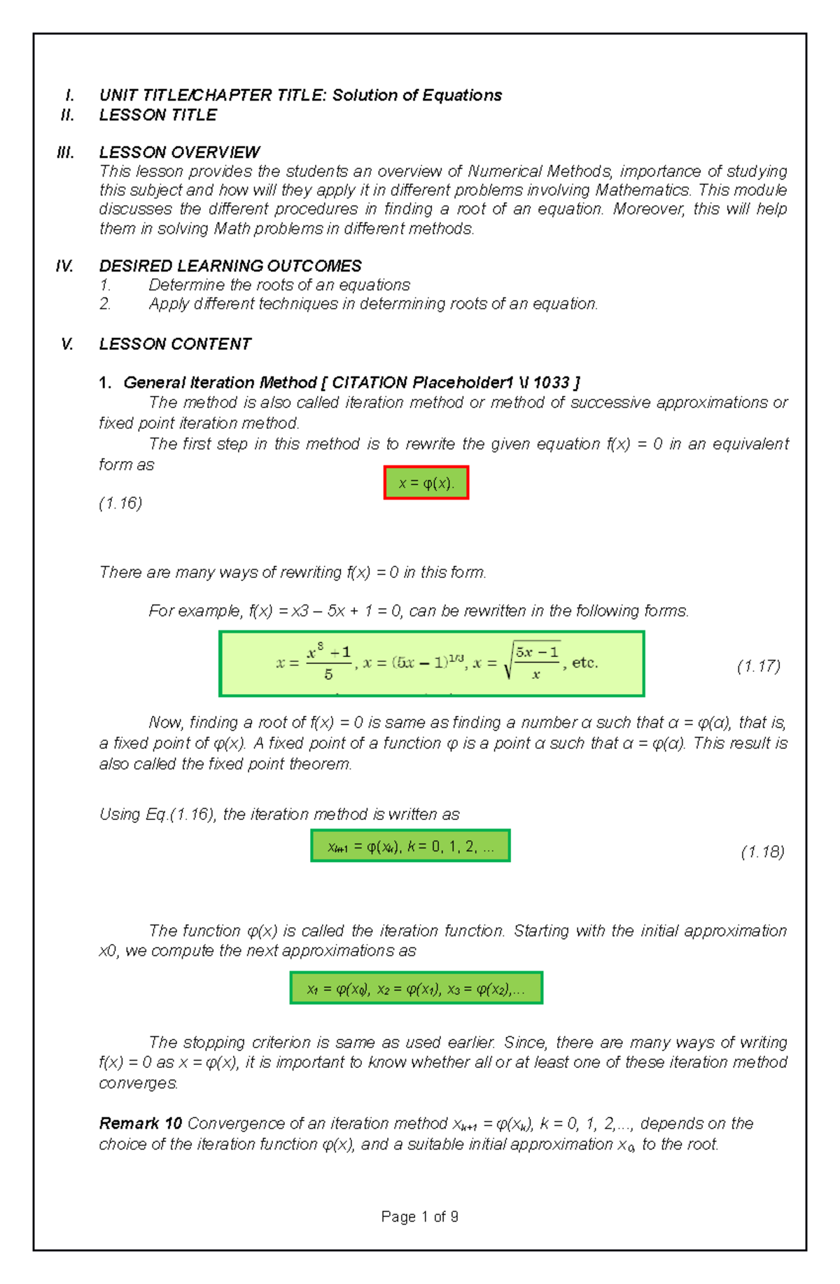 Numerical Methods 2 - These documents was uploaded for reference use ...