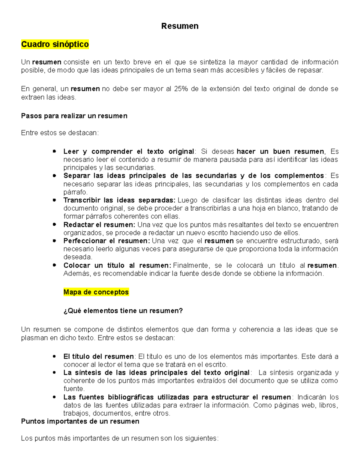 EL Resumen Meibi Y BACH - Resumen Cuadro sinóptico Un resumen consiste ...