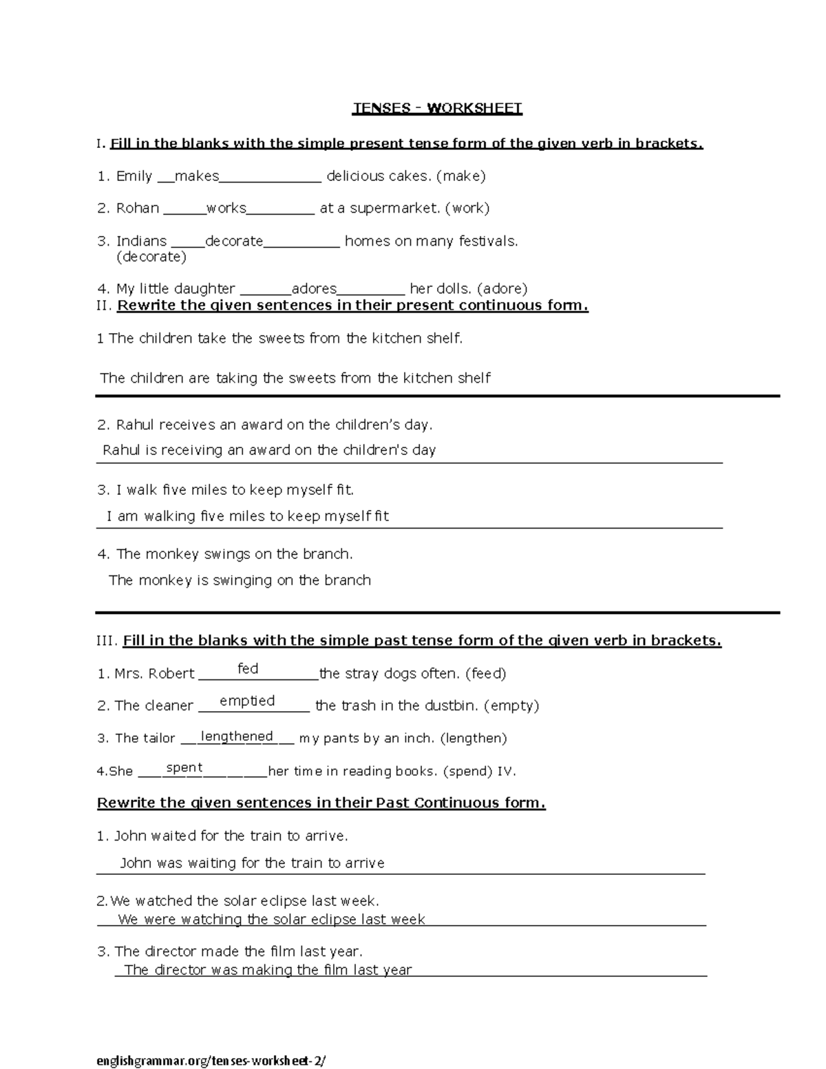 Exercise with verbs - englishgrammar/tenses-worksheet-2/ TENSES ...