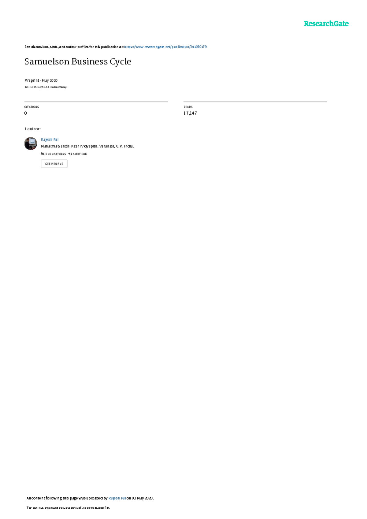 Samuelson Business Cycle - See discussions, stats, and author profiles ...