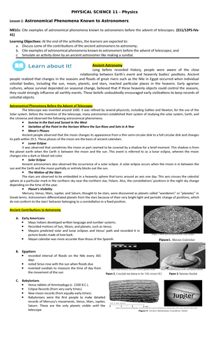 Physical Science 11 - Chemistry - PHYSICAL SCIENCE 11 Lesson 1: The ...
