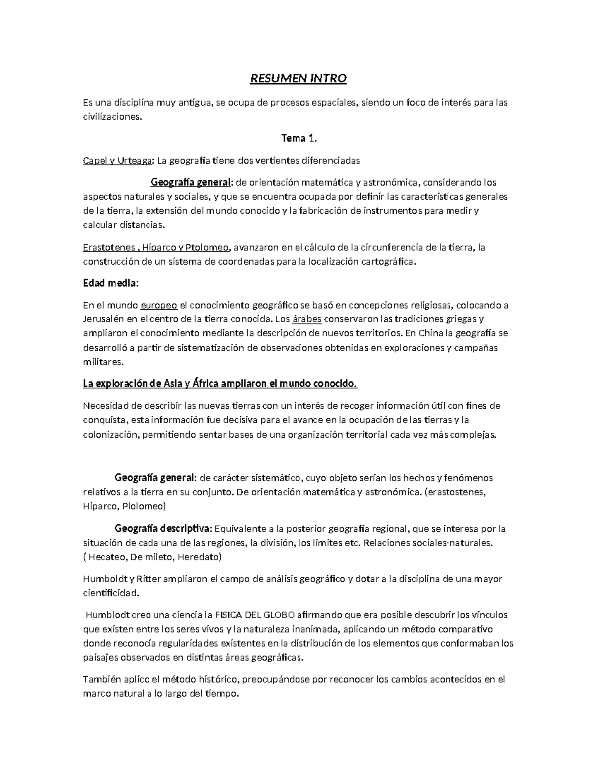 Resumen Intro - RESUMEN INTRO Es una disciplina muy antigua, se ocupa ...