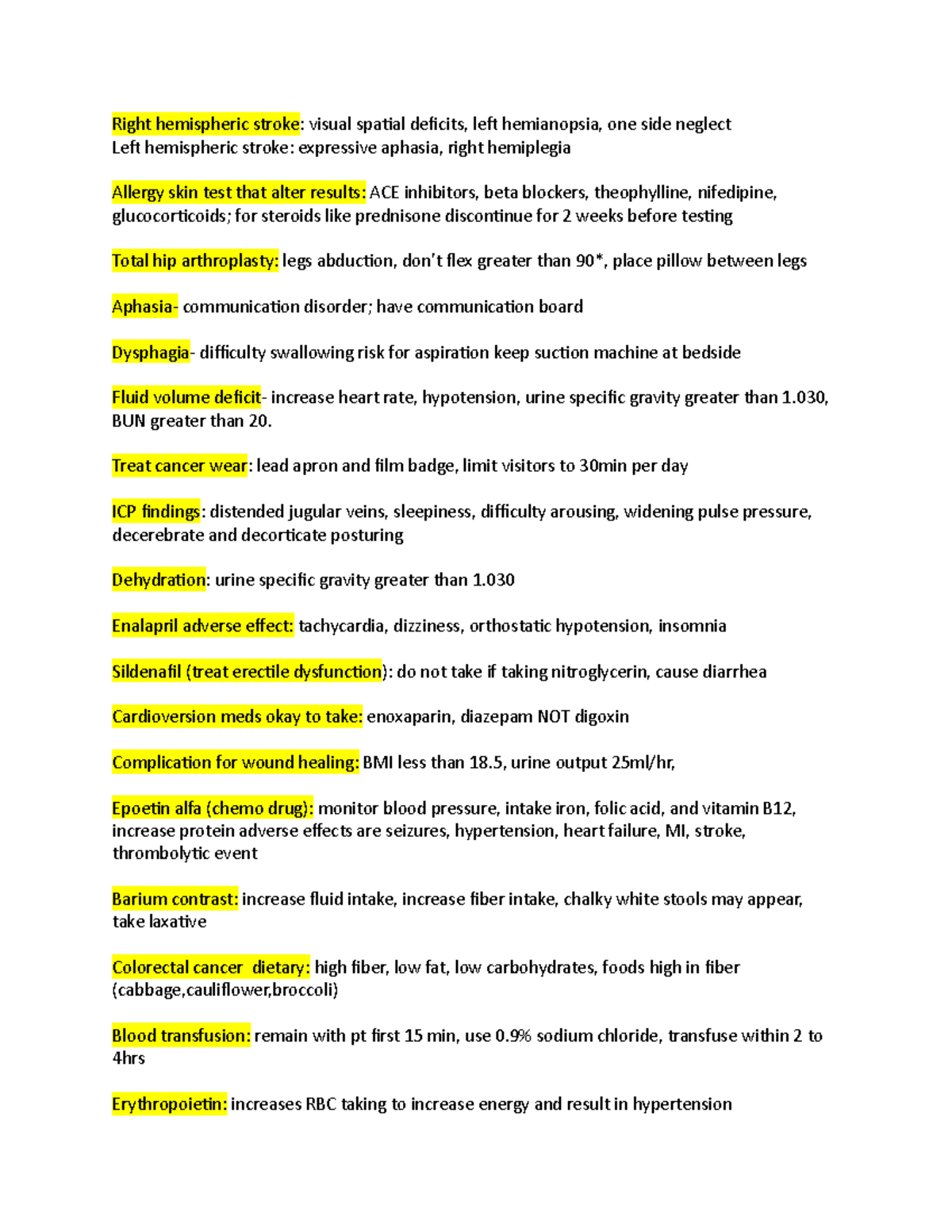 ATI practice A 201999 - Right hemispheric stroke: visual spatial ...