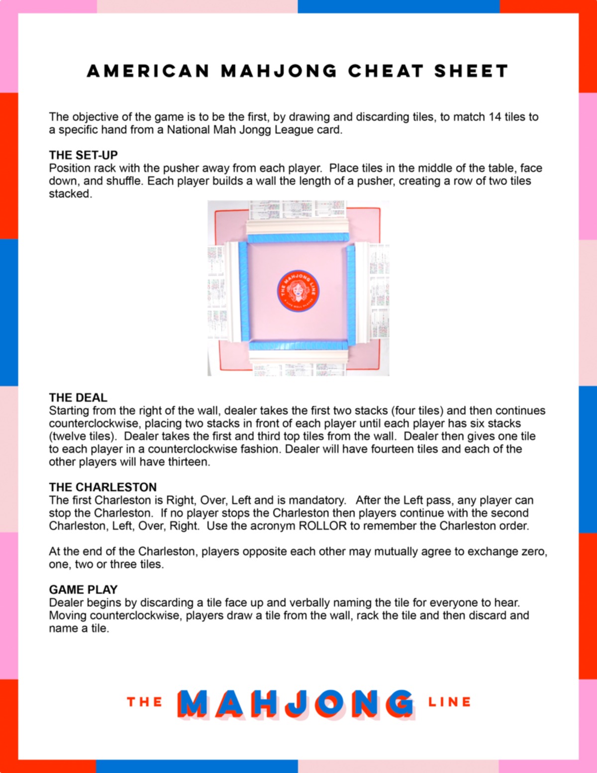 How to play american mahjong cheat sheet - AMERICAN MAHJONG CHEAT SHEET ...