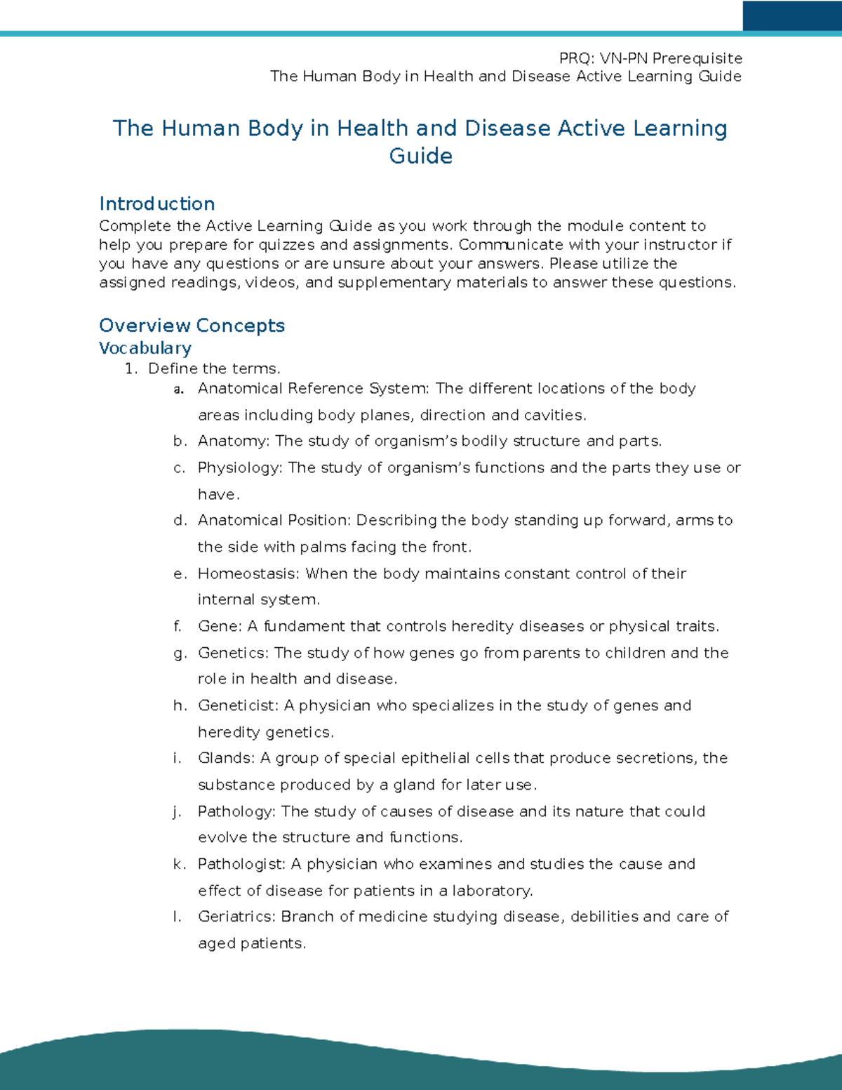 Active Learning Guide- The Human Body - Communicate with your ...