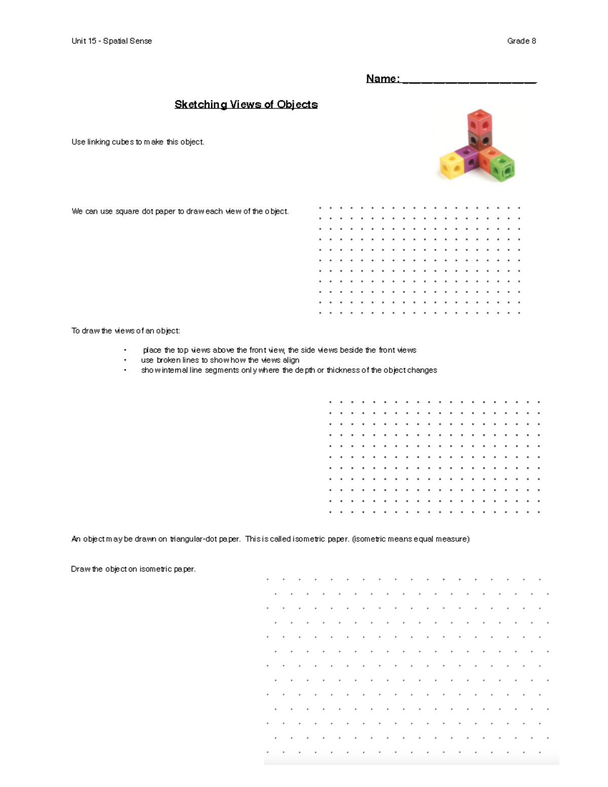 UNIT 5 - Spatial Sense - It is very helpful - Name ...