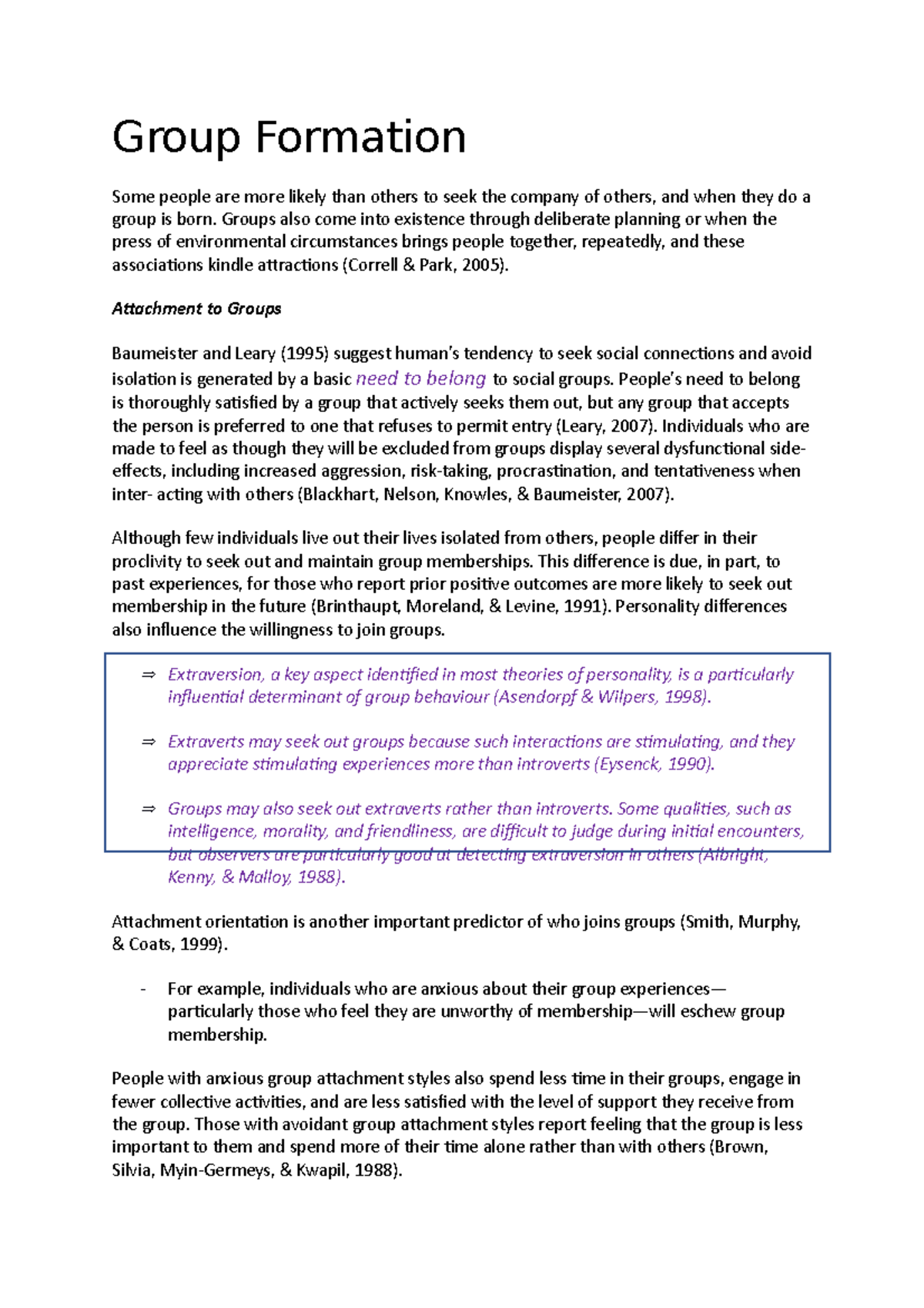 Group formation and leadership - Group Formation Some people are more ...