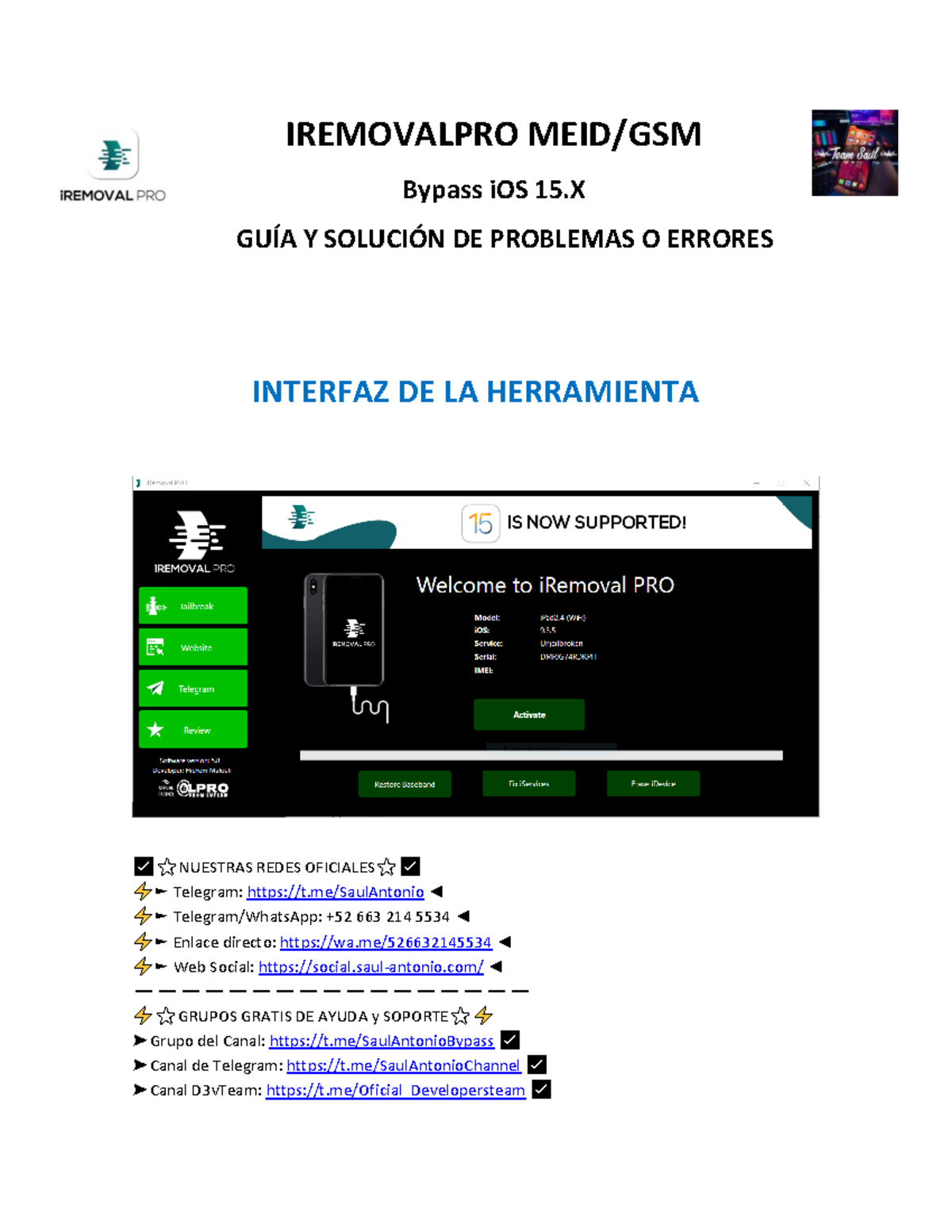 I Removal PRO - iphone - IREMOVALPRO MEID/GSM Bypass iOS 15 GUÍA Y ...
