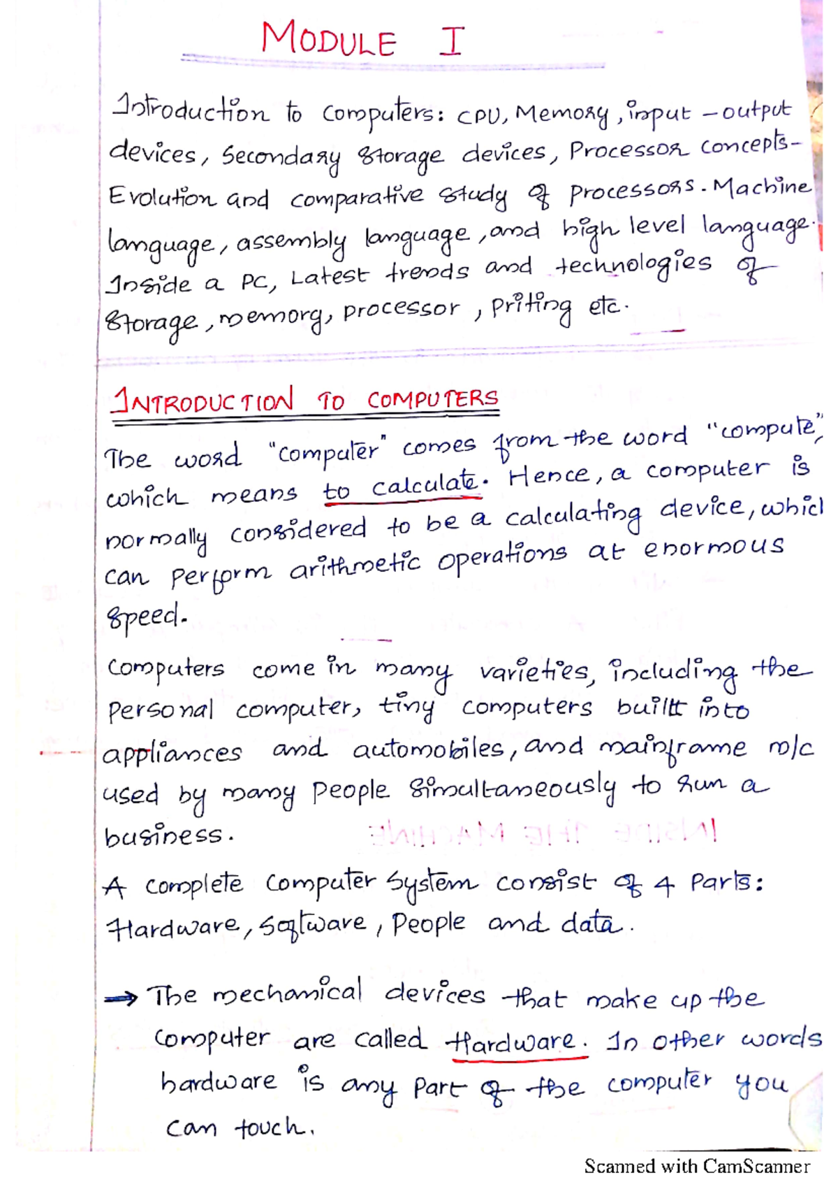 C Programming PART 1 Basics OF Computers - Computer Science - Studocu