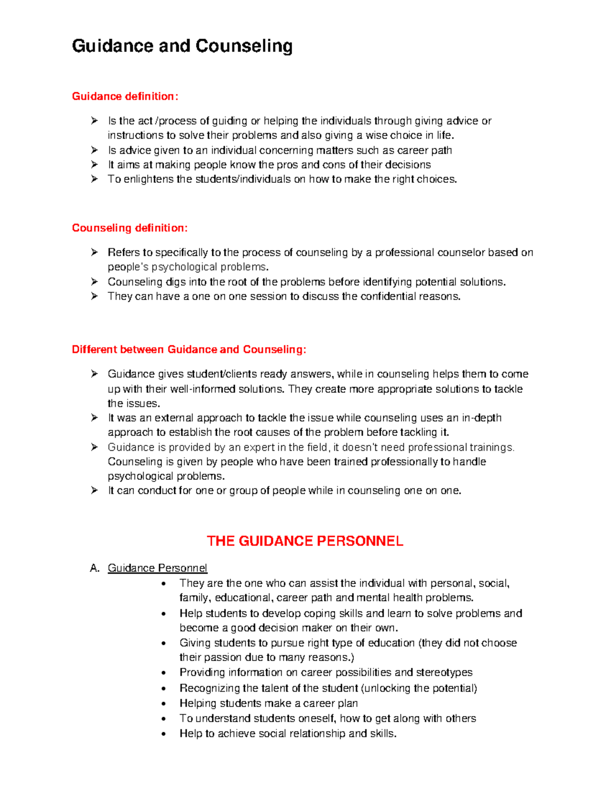 Guidance AND Counseling - Guidance and Counseling Guidance definition ...