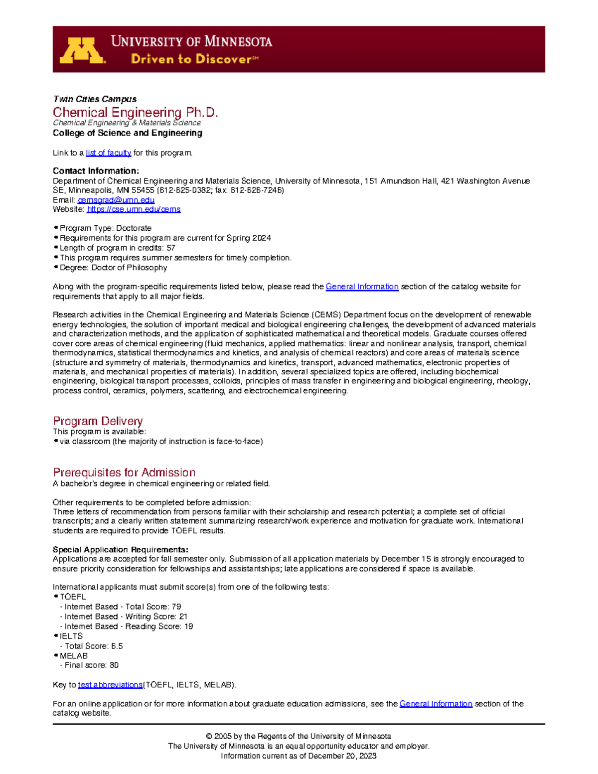Chemical+Engineering+Ph.D - • • • • • • • - • - • - Twin Cities Campus ...