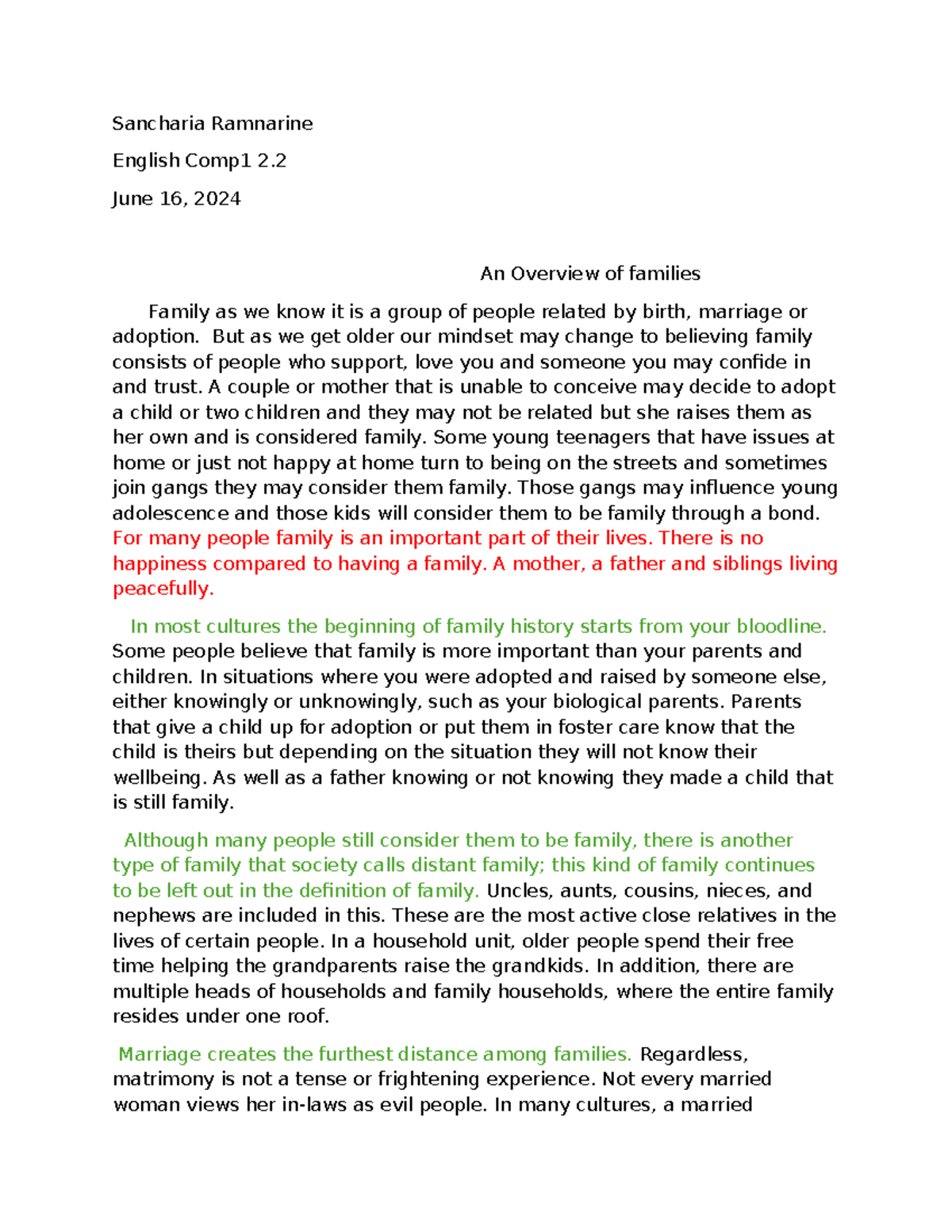 English Comp 1 Essay: Exploring the Concept of Family Dynamics ...