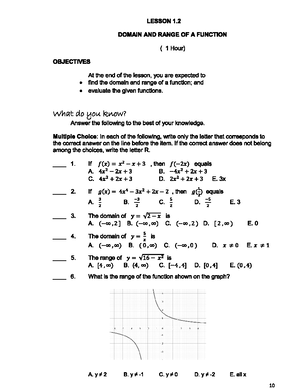 Lesson 1.3: Combination and Composition of Functions - Mathematics in ...