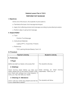 Detailed Lesson Plan Preparing Dining - Commission of Higher Education ...