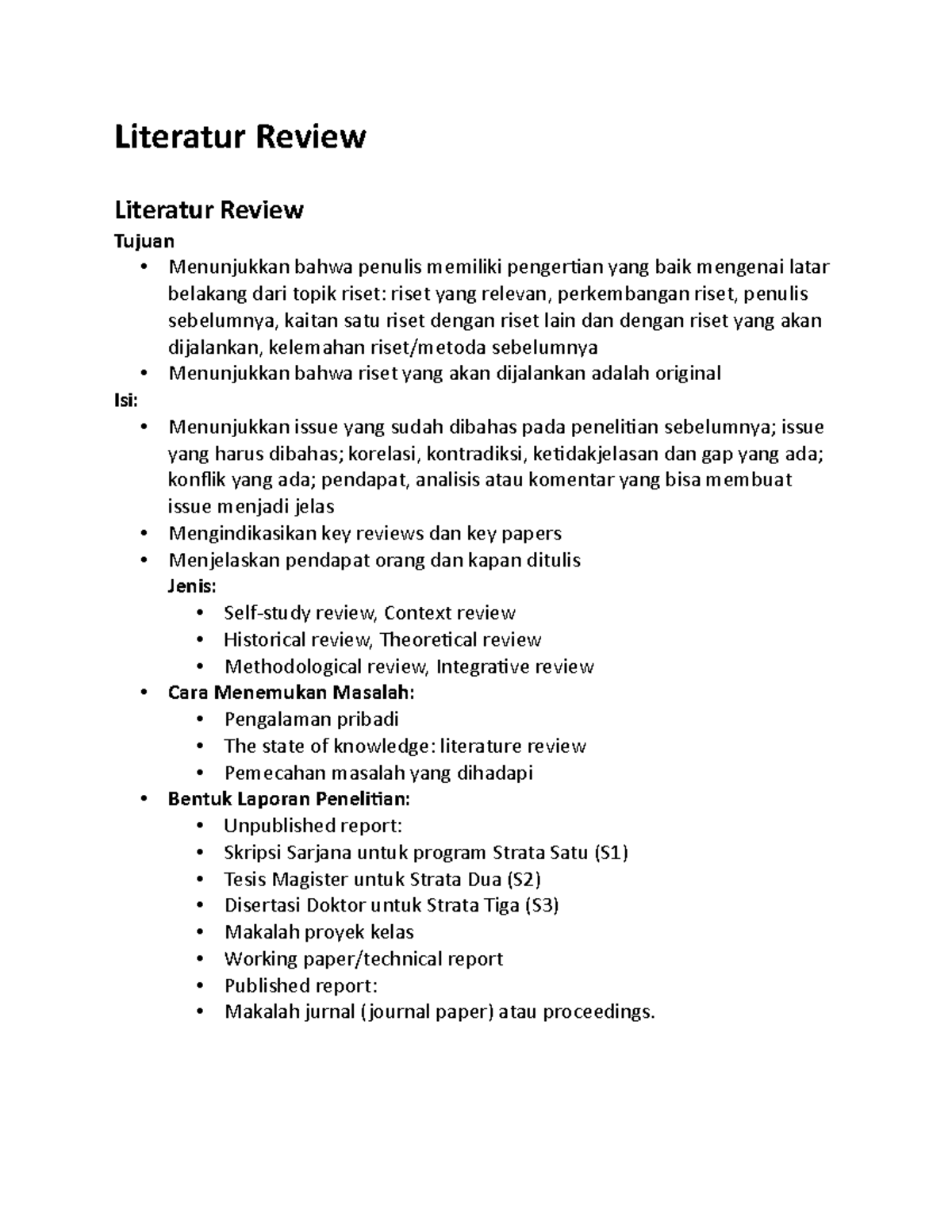 Metode Penelitian dan Komunikasi Ilmiah Literatur Review - Literatur ...