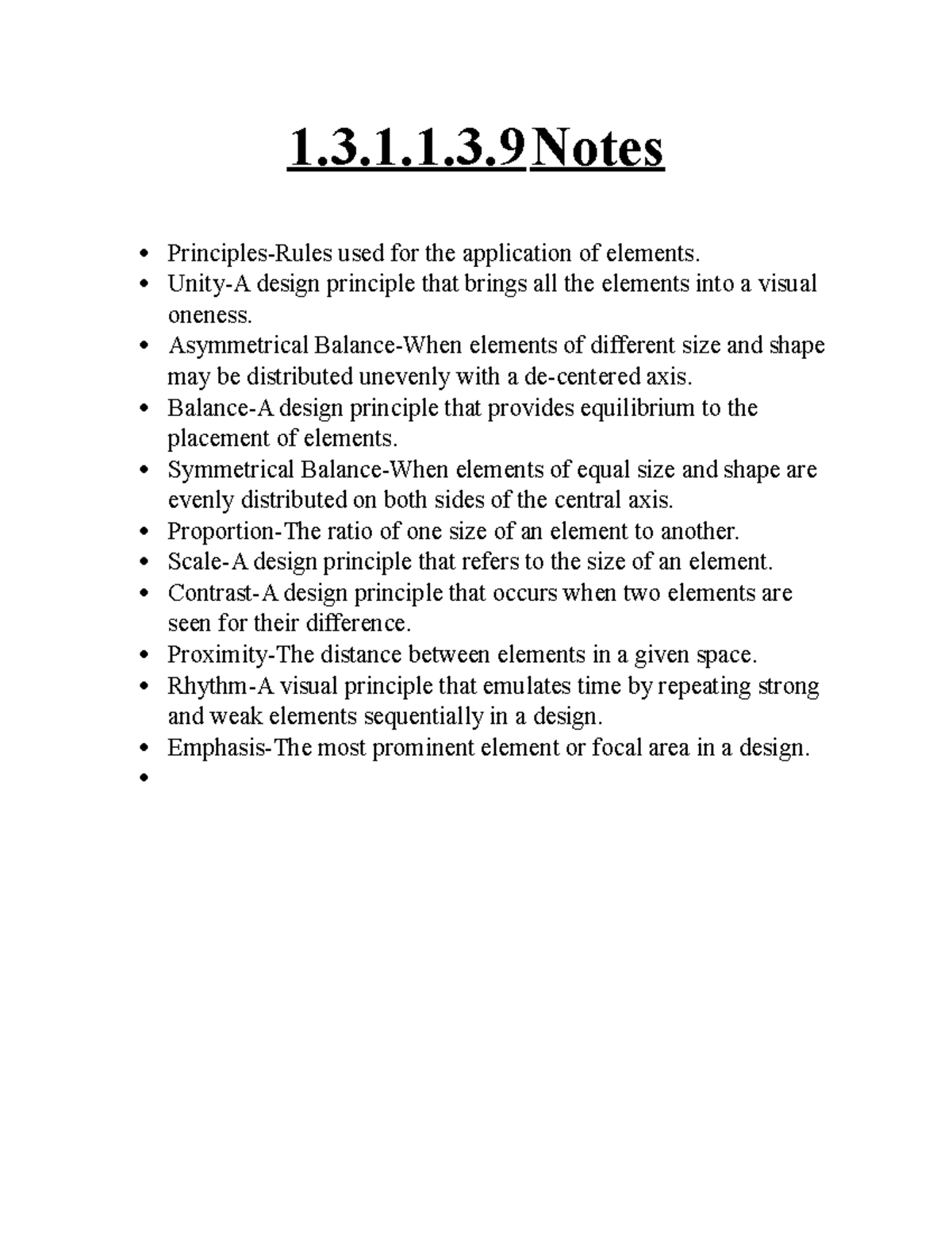 1.3.1-1 - Visual Communications - 1.3.1.1.3 Notes Principles-Rules used ...