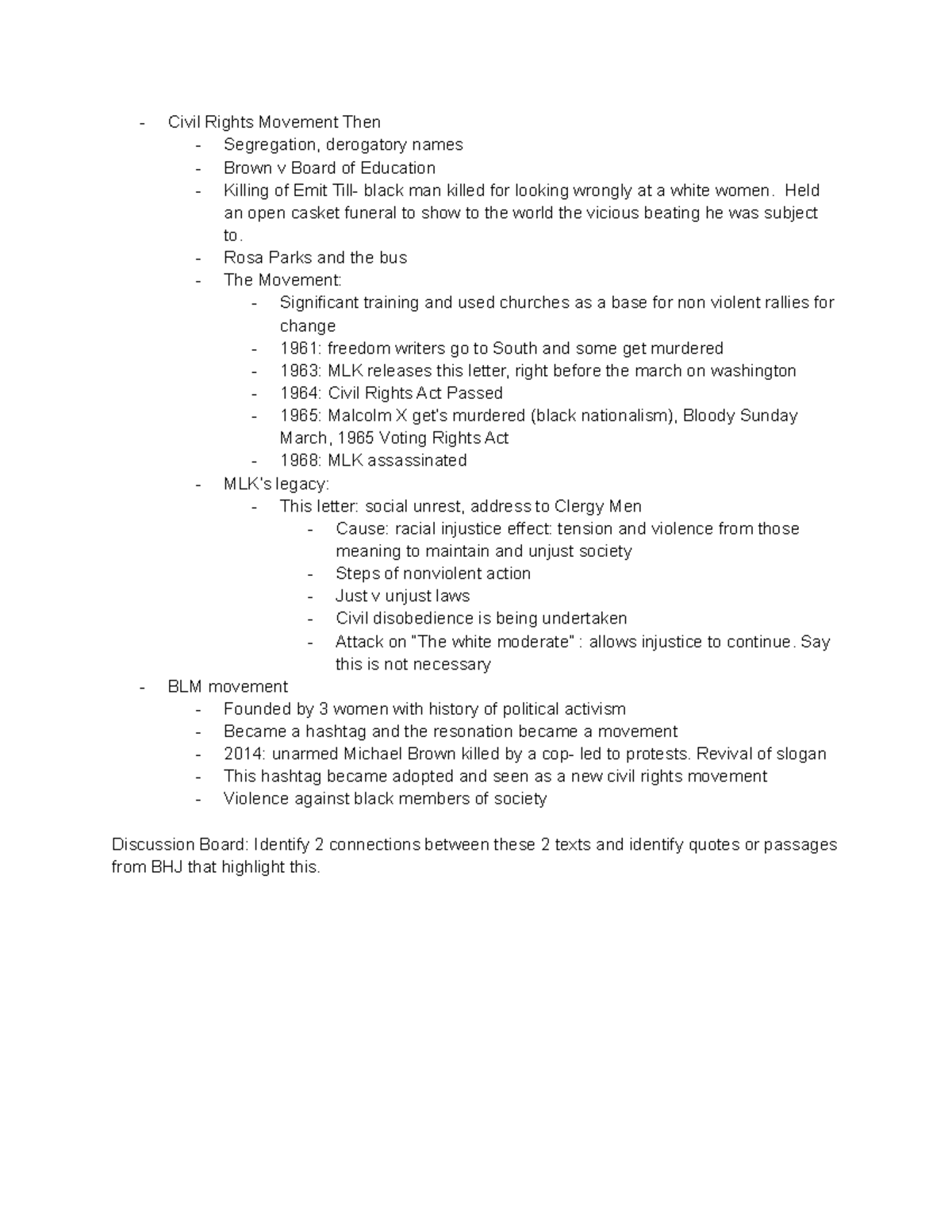 Civil Rights - Lecture notes Part of Section 2 - Civil Rights Movement ...