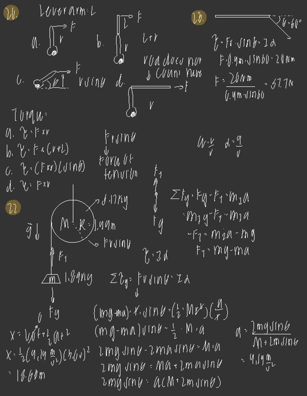 Physics 5A - KUDU homework - Leverarm : L L F 27. .... = jo > a . d L ...