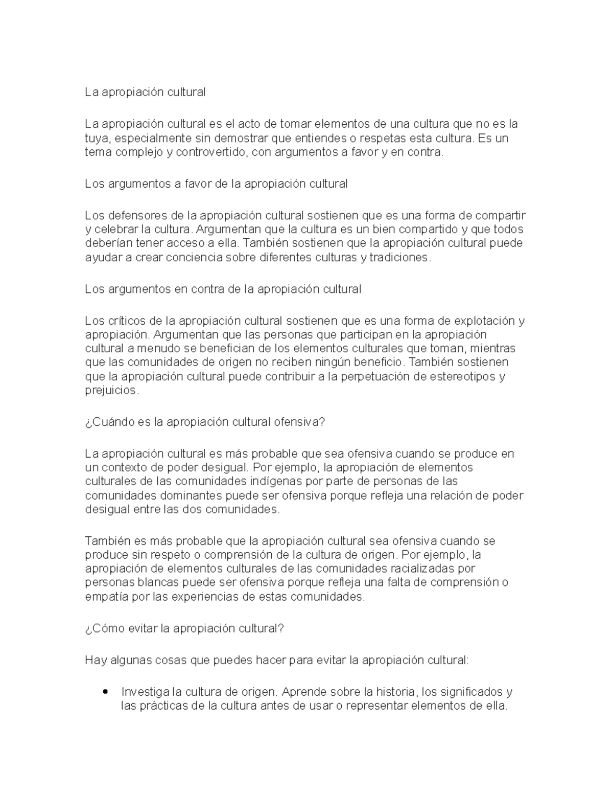 La apropiación cultural - La apropiación cultural La apropiación ...