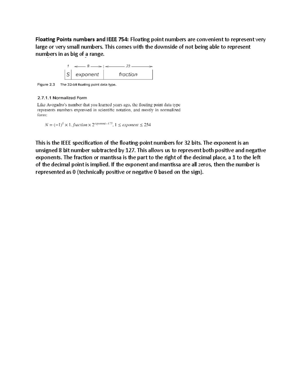 Floating Point Notes Floating Points Numbers And Ieee 754 Floating Point Numbers Are