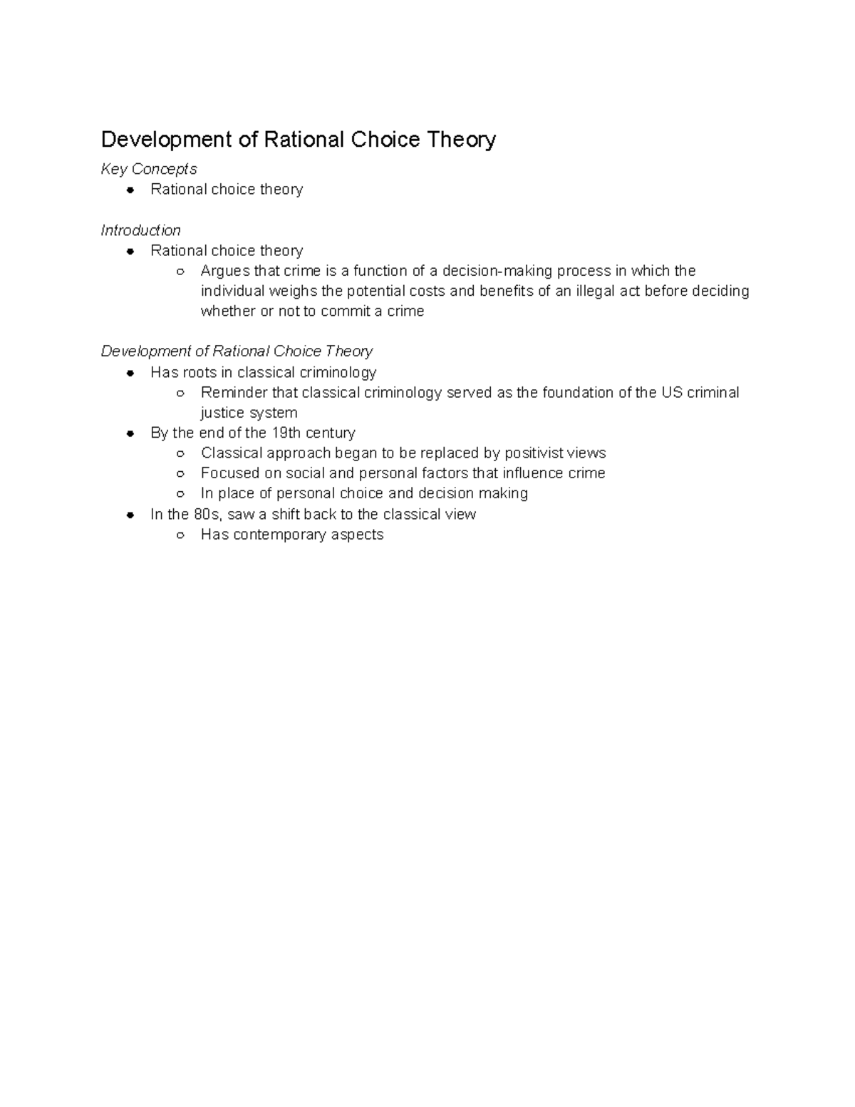04 Rational Choice Thoery - Development of Rational Choice Theory Key ...
