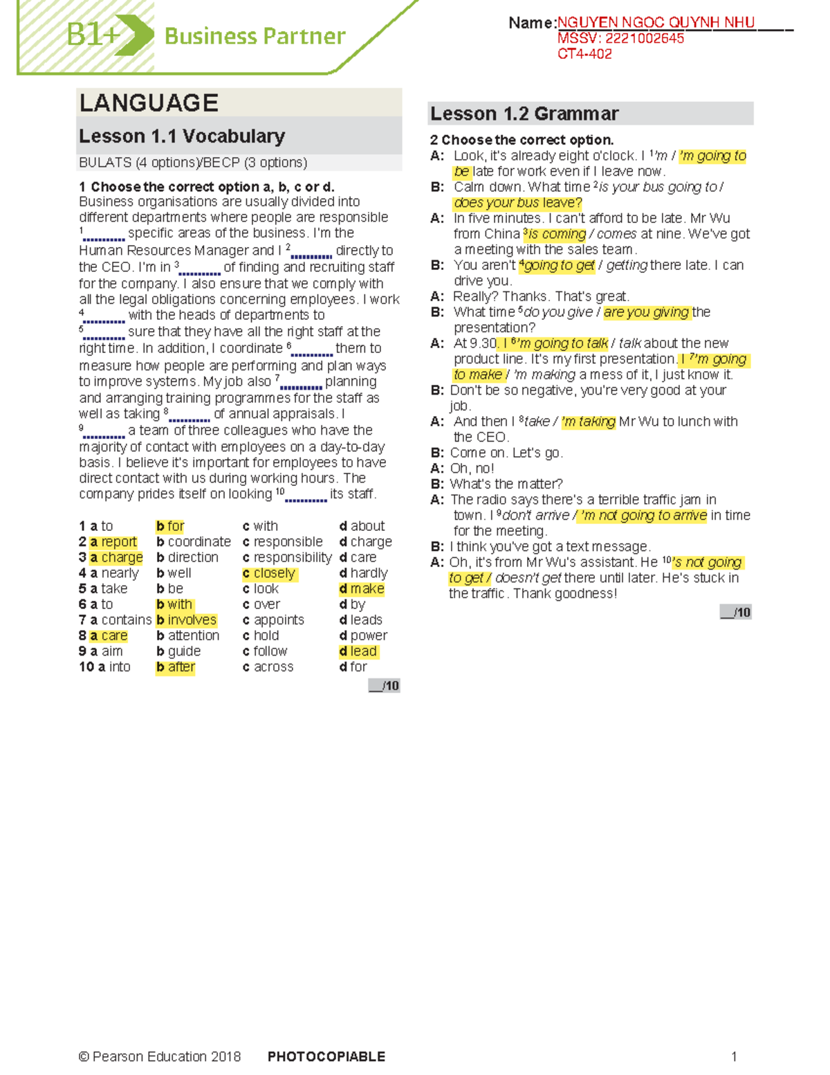 TA5 Mid-term test 2 - tiếng anh ̀ ufm - LANGUAGE Lesson 1 Vocabulary ...