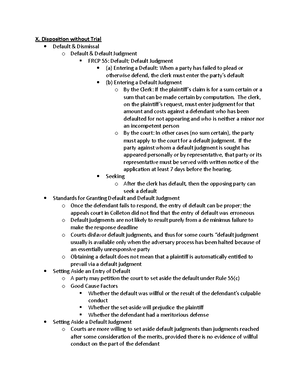 Civil Procedure Outline - Civil Procedure Outline: Rules, Generally ...