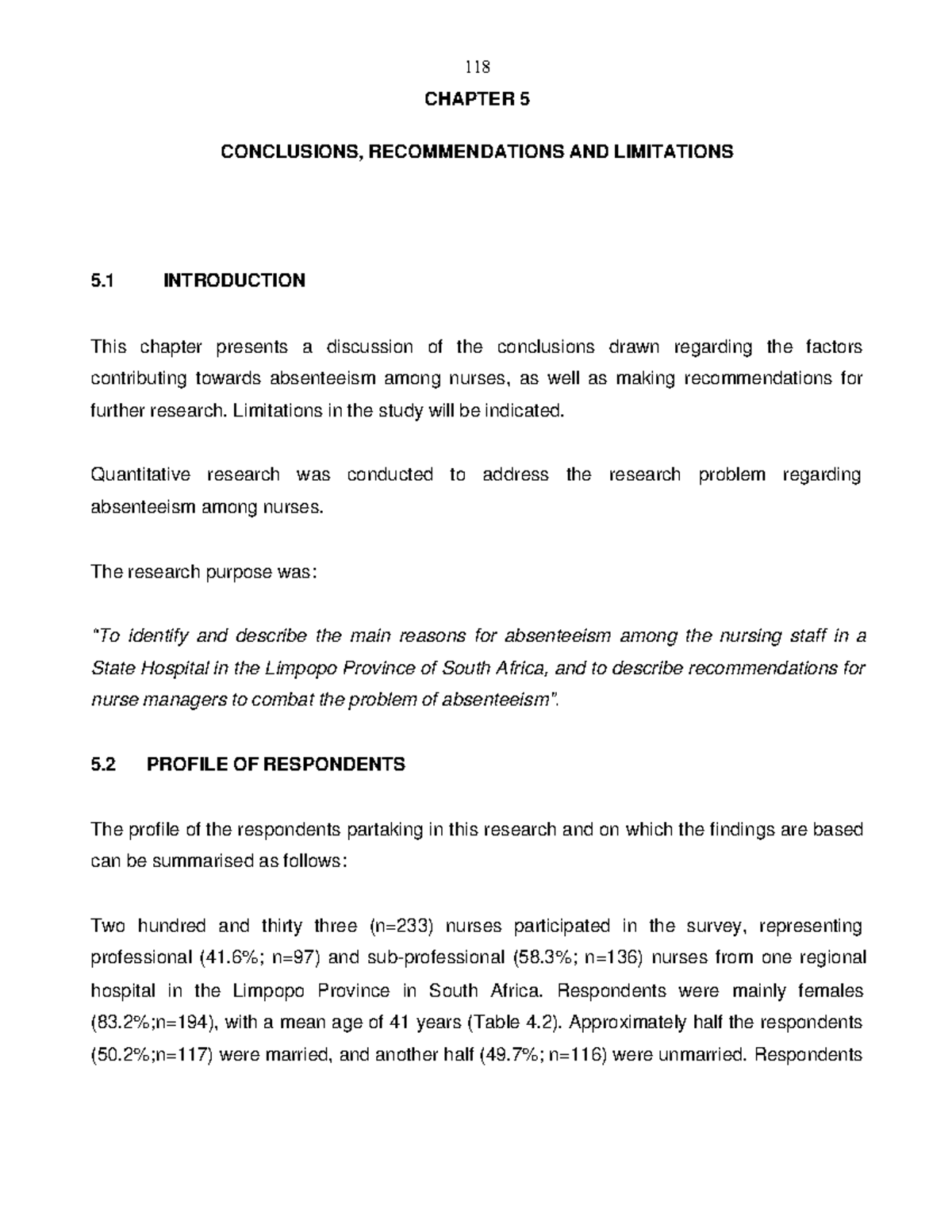 05chapter 5 - None - CHAPTER 5 CONCLUSIONS, RECOMMENDATIONS AND ...