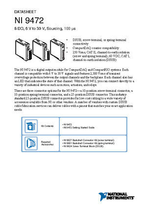 NI 9205 Datasheet - DATASHEET NI 9207 16 AI, ±20 mA/±10 V, 24 Bit, 500 ...