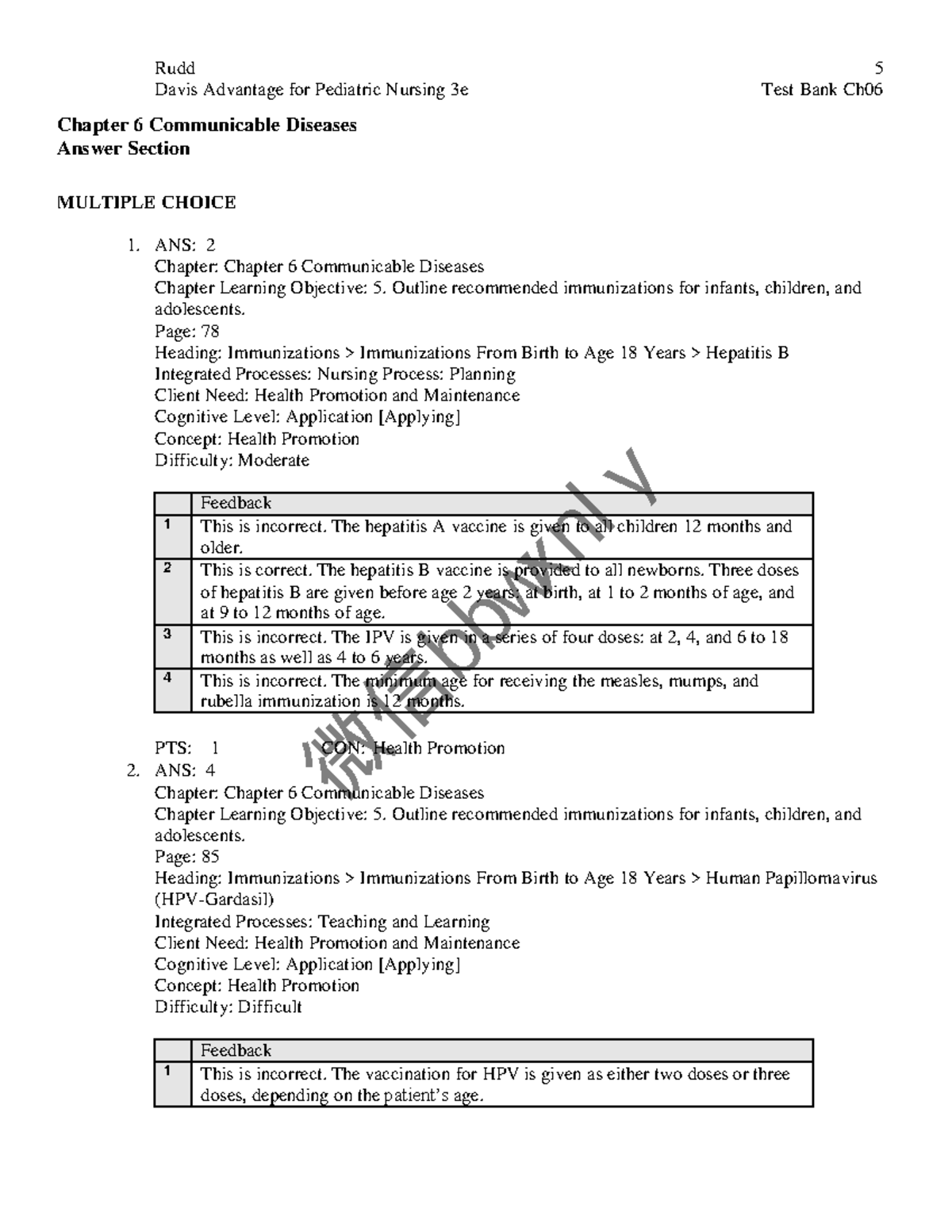 Test bank pediatric nursing critical components of nursing care 3rd ...