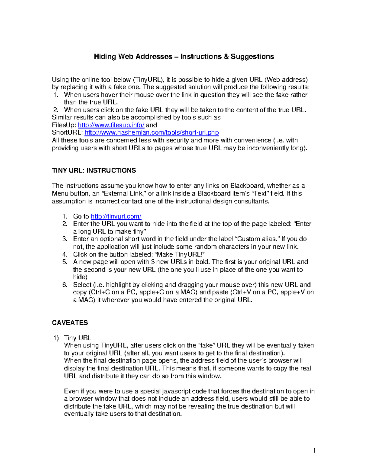 Hiding URLs and seeking life's challenges - Hiding Web Addresses ...